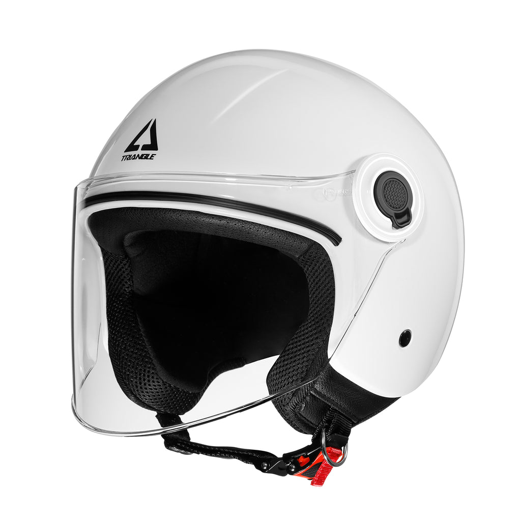 TRIANGLE Open Face Motorcycle Helmet 3/4 Half Helmets with Clear Visor ...